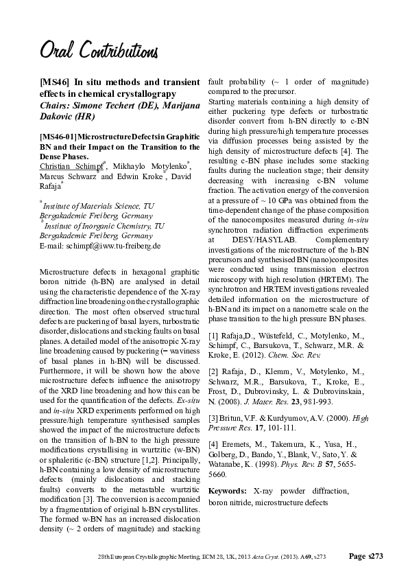 (PDF) Microstructure defects in graphitic BN and their impact on the ...