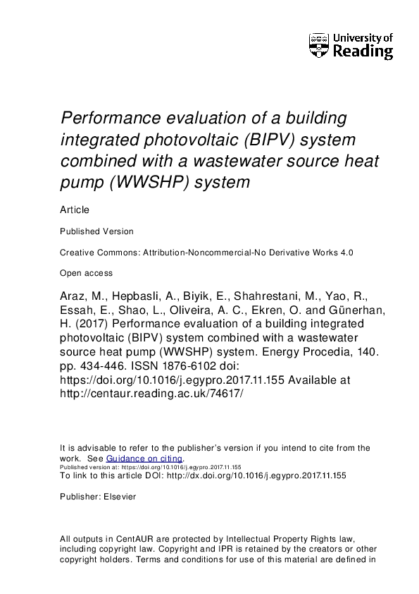(PDF) Performance evaluation of a building integrated photovoltaic ...