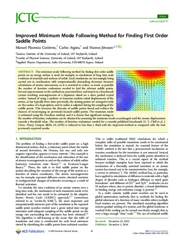 Pdf Improved Minimum Mode Following Method For Finding First Order