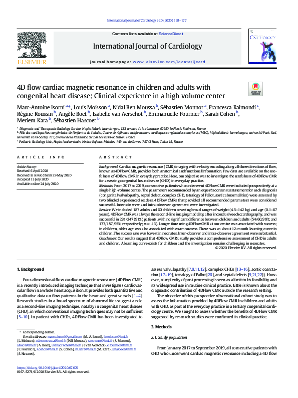 (PDF) 4D Flow CMR in Assessing Congenital Heart Disease
