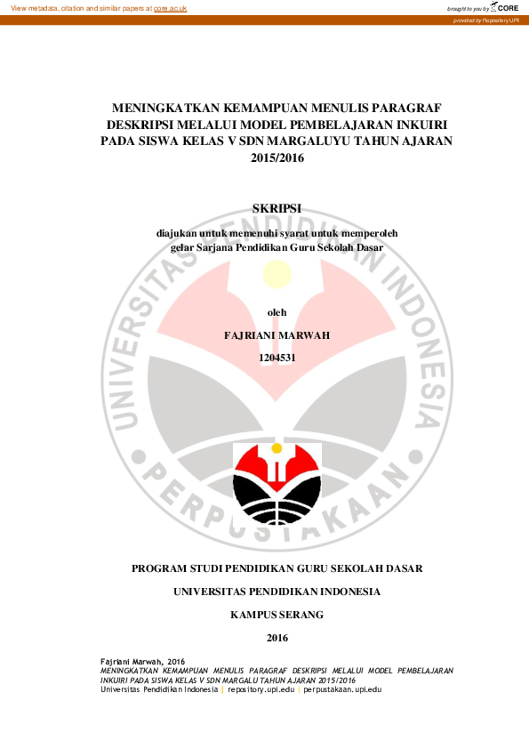 (PDF) Meningkatkan Kemampuan Menulis Paragraf Deskripsi Melalui Model ...