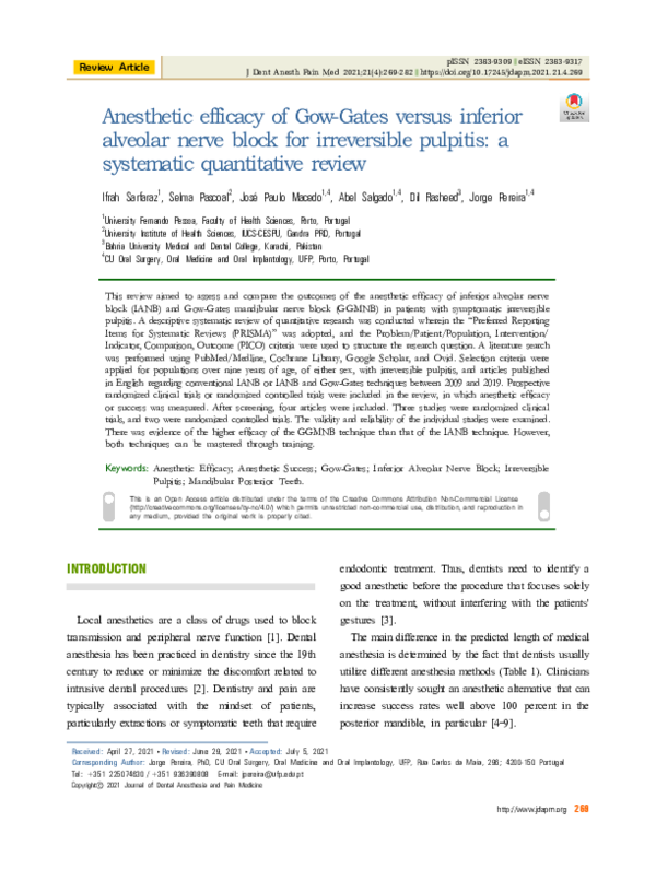 (PDF) Anesthetic efficacy of Gow-Gates versus inferior alveolar nerve ...