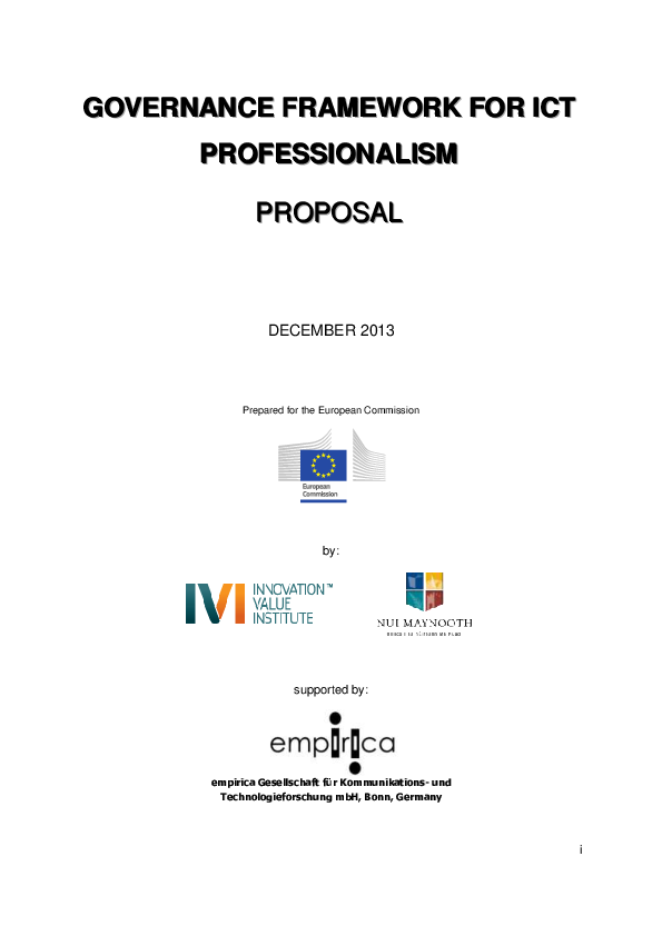 (PDF) Governance Framework for ICT Professionalism: A proposal