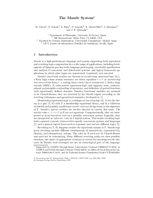 (PDF) The Maude System