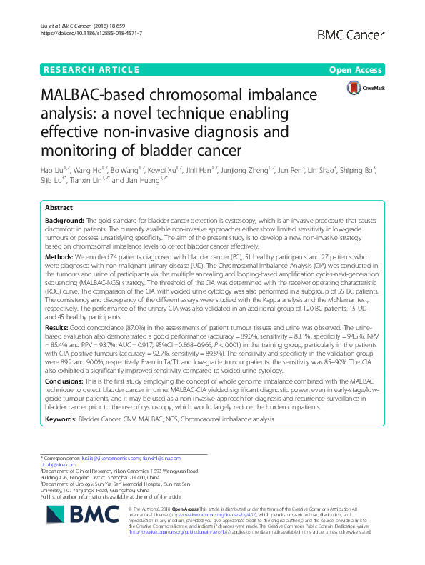 (PDF) MALBAC-based chromosomal imbalance analysis: a novel technique ...