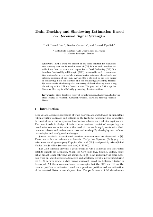 (PDF) Train Tracking and Shadowing Estimation Based on Received Signal Strength | Ramesh PYNDIAH ...