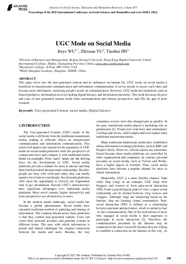 (PDF) UGC Mode on Social Media