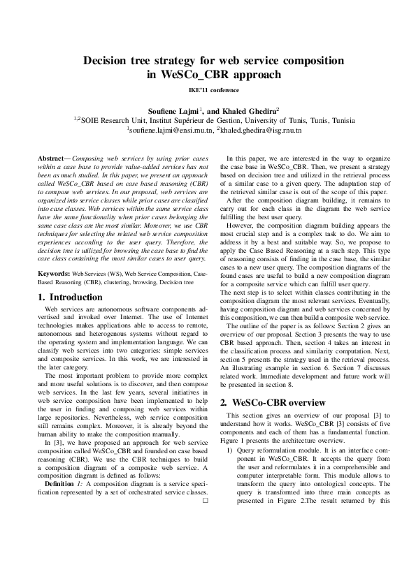 (PDF) Decision tree strategy for web service composition in WeSCo _ CBR approach
