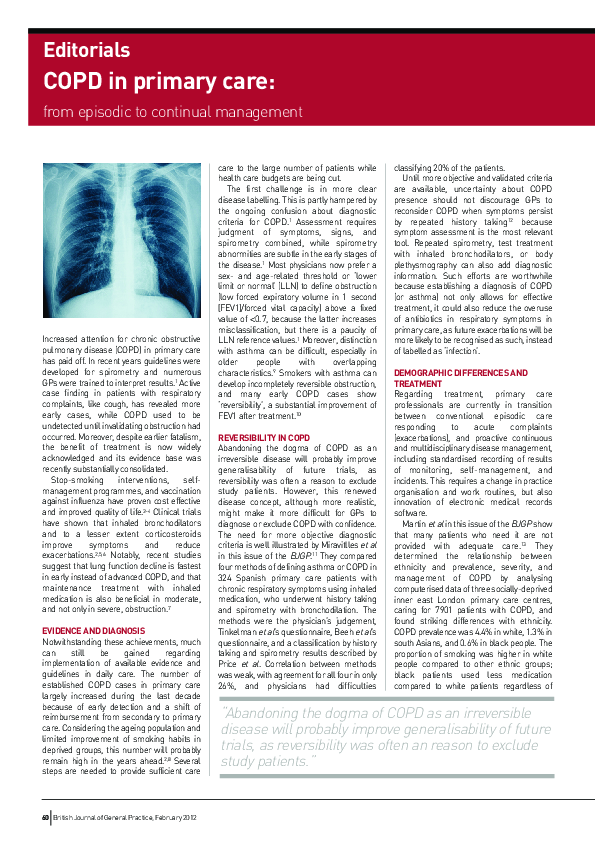 (PDF) COPD in primary care: from episodic to continual management
