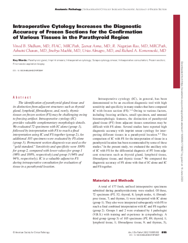 (PDF) Intraoperative Cytology Increases the Diagnostic Accuracy of ...