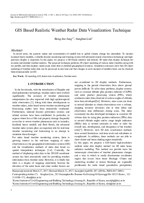 Pdf Gis Based Realistic Weather Radar Data Visualization Technique