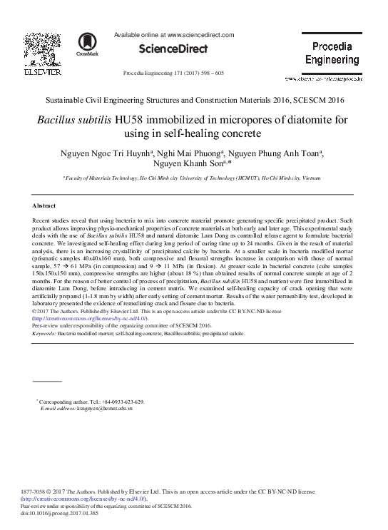 (PDF) Bacillus Subtilis HU58 Immobilized in Micropores of Diatomite for ...