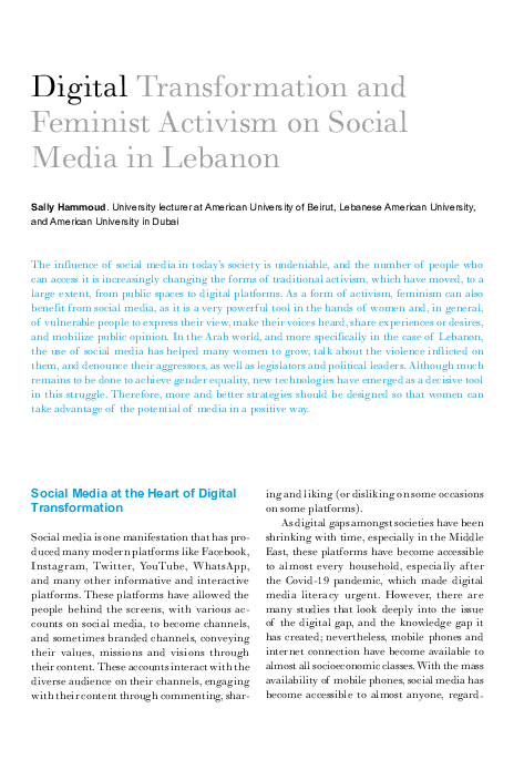 (PDF) Digital Transformation and Feminist Activism on Social Media in ...