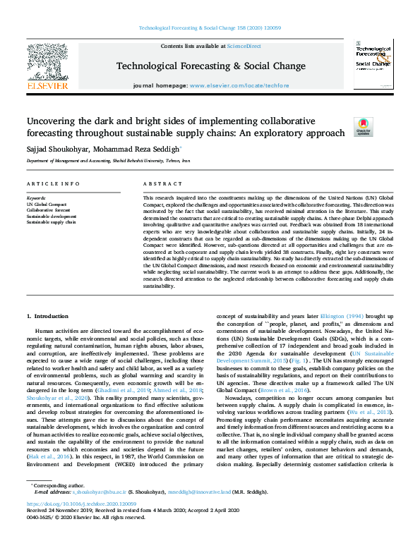 (PDF) Technological Forecasting & Social Change