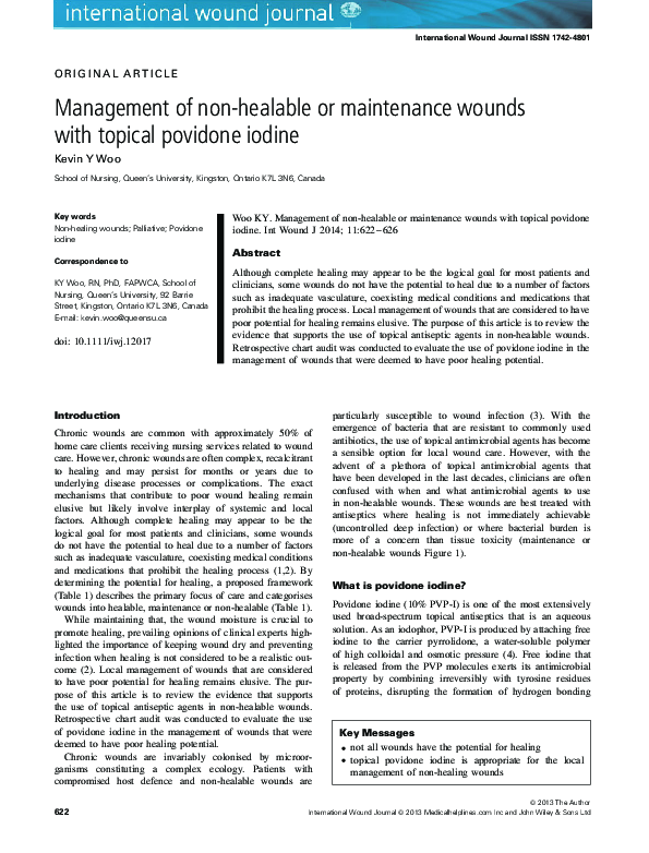 (PDF) Management of non healable or maintenance wounds with topical ...