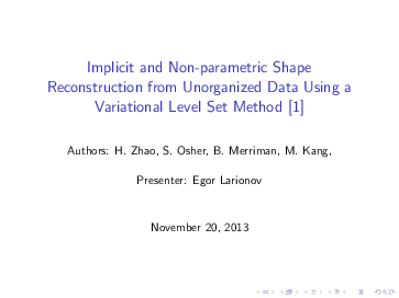 (PDF) Implicit and Nonparametric Shape Reconstruction from Unorganized Data Using a Variational ...