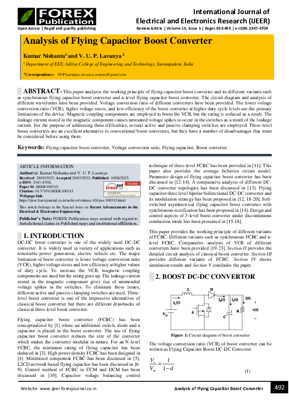 (PDF) Analysis of Flying Capacitor Boost Converter