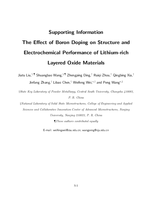 Pdf The Effect Of Boron Doping On Structure And Electrochemical Performance Of Lithium Rich