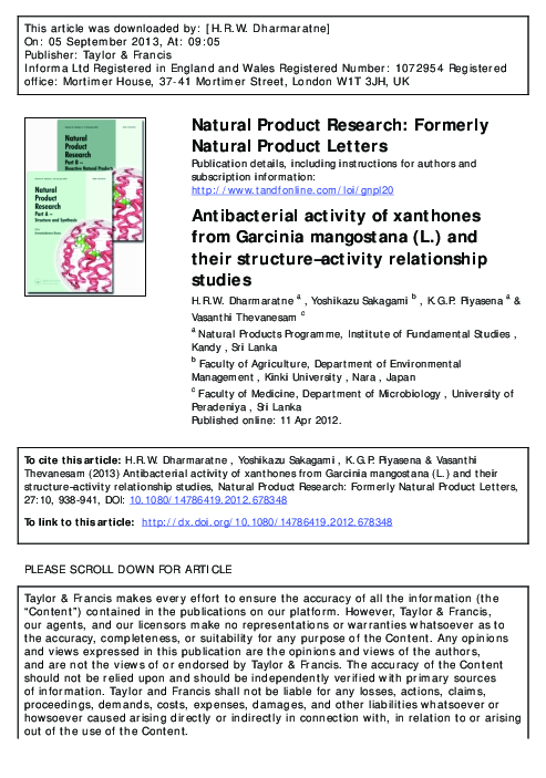 (PDF) Natural Product Research: Formerly Natural Product Letters