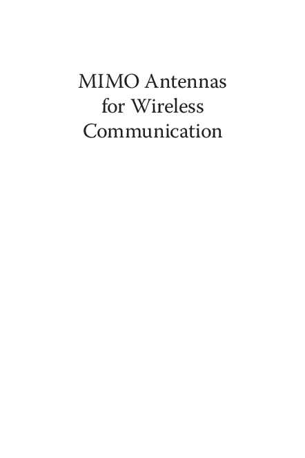 (PDF) MIMO Antennas for Wireless Communication