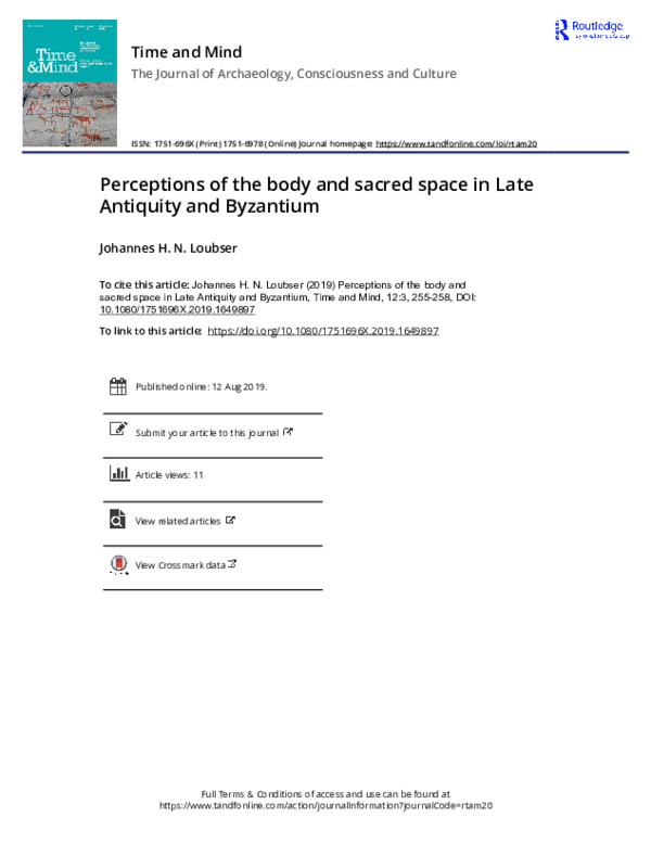 (PDF) Perceptions of the body and sacred space in Late Antiquity and ...