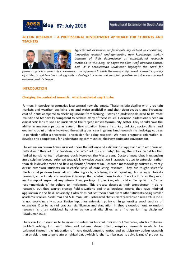 (PDF) Action Research – A Professional Development Approach for ...