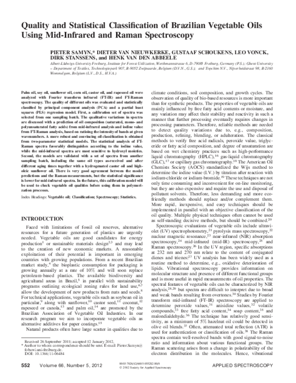 (PDF) Quality and Statistical Classification of Brazilian Vegetable ...