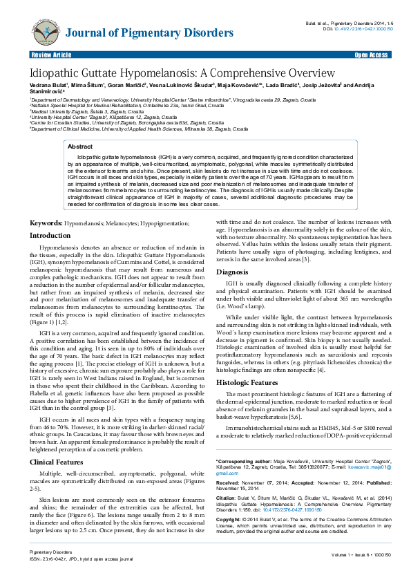 (PDF) Idiopathic Guttate Hypomelanosis: A Comprehensive Overview