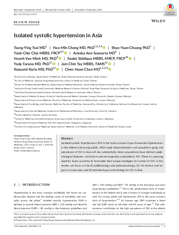 (PDF) Isolated systolic hypertension in Asia