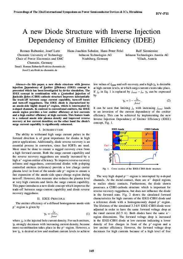 (PDF) A new diode structure with Inverse injection Dependency of ...