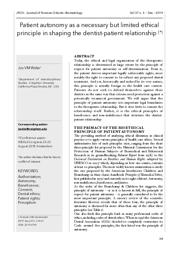 (PDF) Patient autonomy as a necessary but limited ethical principle in ...
