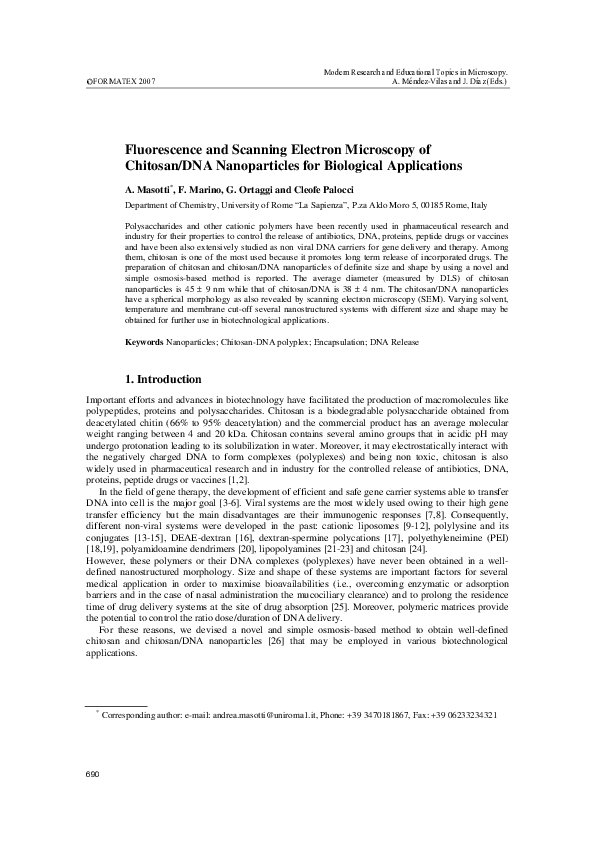 (PDF) Fluorescence and Scanning Electron Microscopy of Chitosan/DNA ...