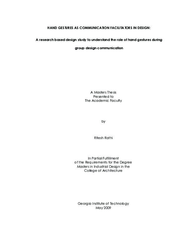 (PDF) Hand gestures as communication facilitators in design: a research ...