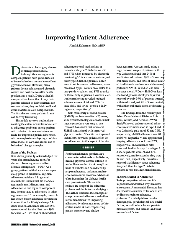 (PDF) Improving Patient Adherence