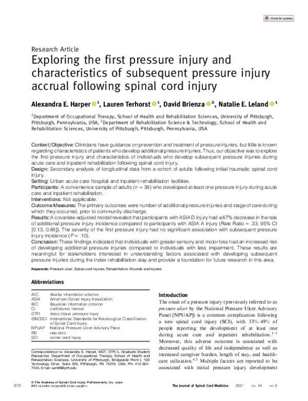 (PDF) Exploring the first pressure injury and characteristics of ...