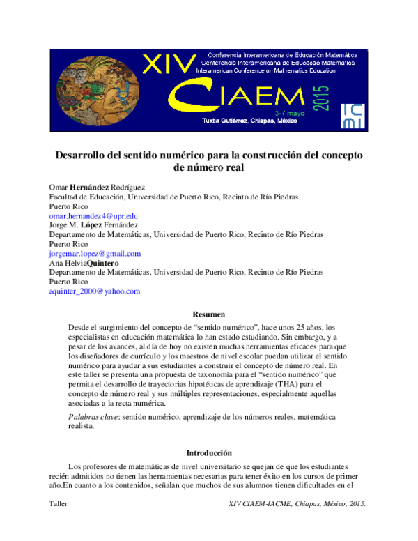 (PDF) Desarrollo del sentido numérico para la construcción del concepto ...