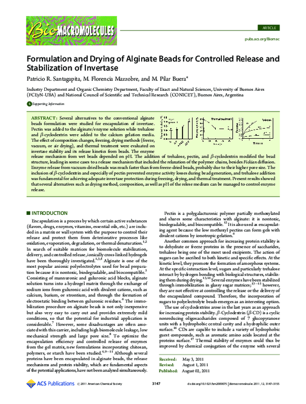 (PDF) Formulation and Drying of Alginate Beads for Controlled Release ...