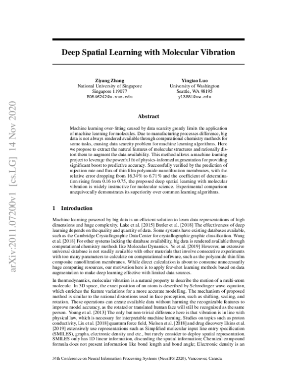 (PDF) Deep Spatial Learning with Molecular Vibration
