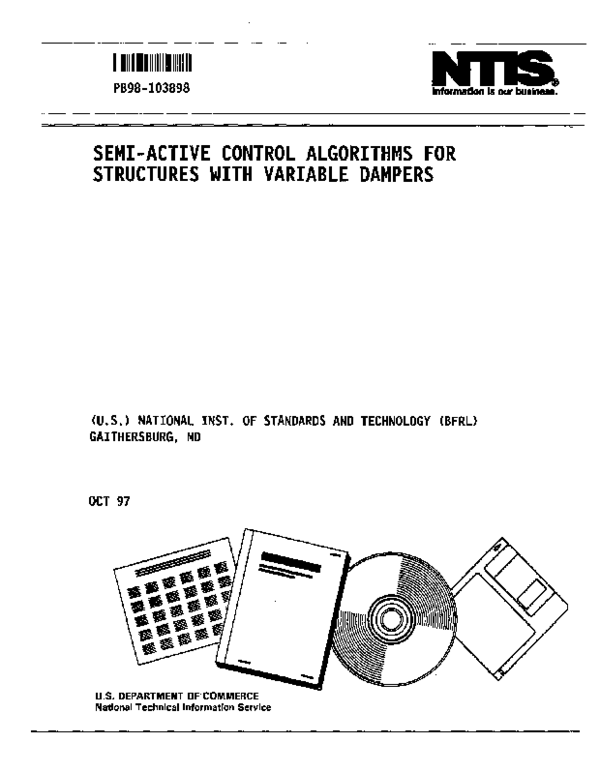 Pdf Semiactive Control Algorithms For Structures With Variable Dampers