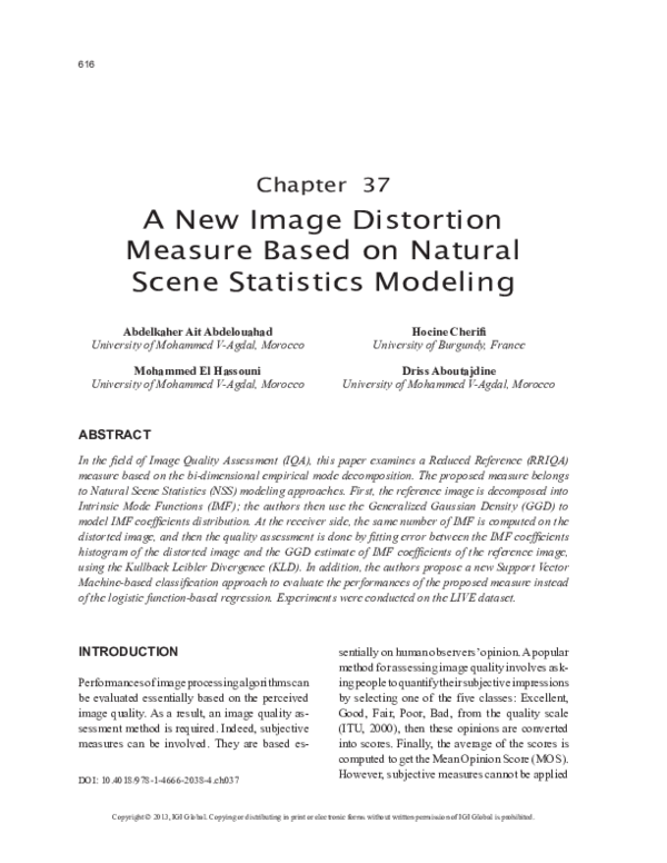 (PDF) A New Image Distortion Measure Based on Natural Scene Statistics Modeling