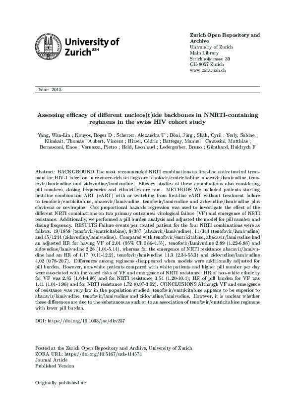 (PDF) Assessing efficacy of different nucleos(t)ide backbones in NNRTI ...