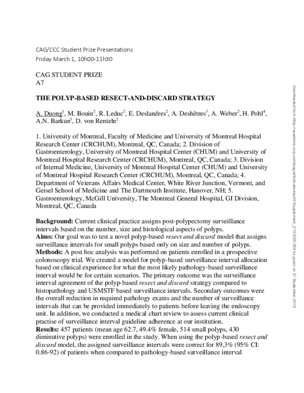 (PDF) A7 the Polyp-Based Resect-And-Discard Strategy | Audrey Weber ...