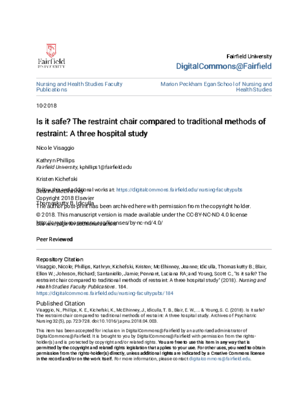 (PDF) Is it safe? The restraint chair compared to traditional methods ...