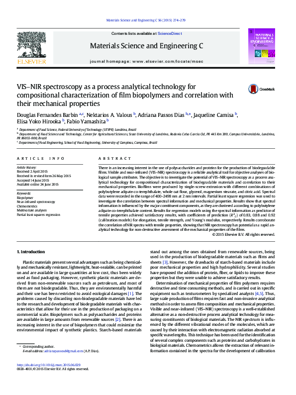 (PDF) VIS–NIR spectroscopy as a process analytical technology for compositional characterization ...