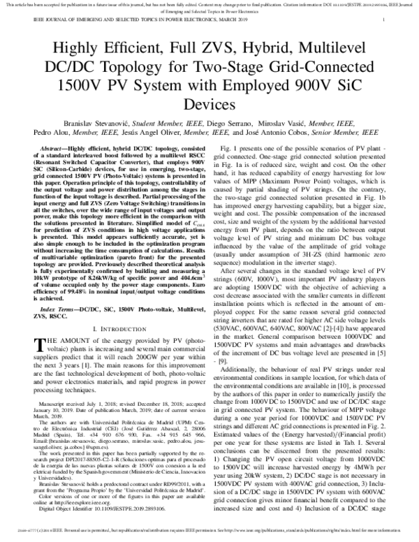 (PDF) Highly Efficient, Full ZVS, Hybrid, Multilevel DC/DC Topology for Two-Stage Grid-Connected ...