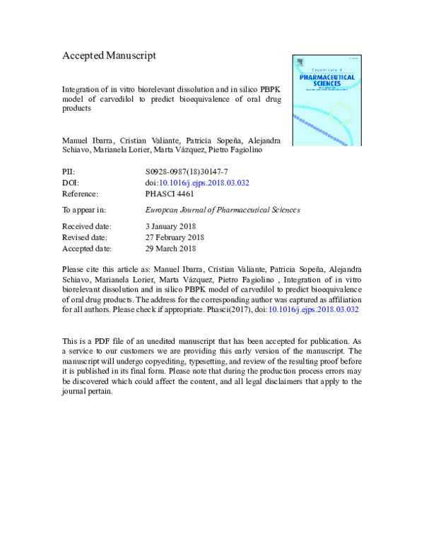 (PDF) Integration of in vitro biorelevant dissolution and in silico ...