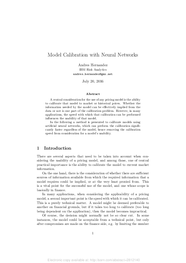 (PDF) Model Calibration with Neural Networks
