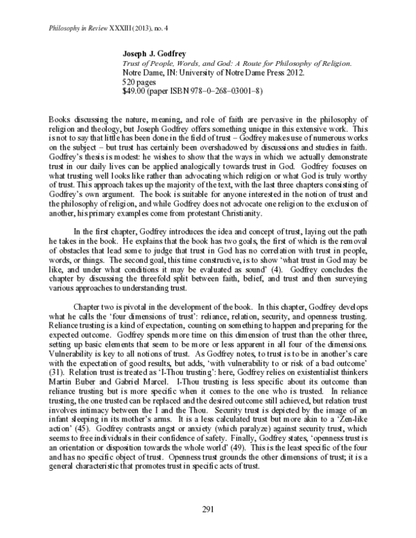 (PDF) Joseph J. Godfrey , Trust of People, Words, and God: A Route for ...