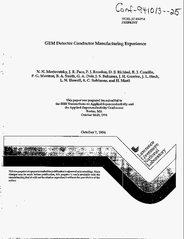 (PDF) GEM Detector Conductor Manufacturing Insights