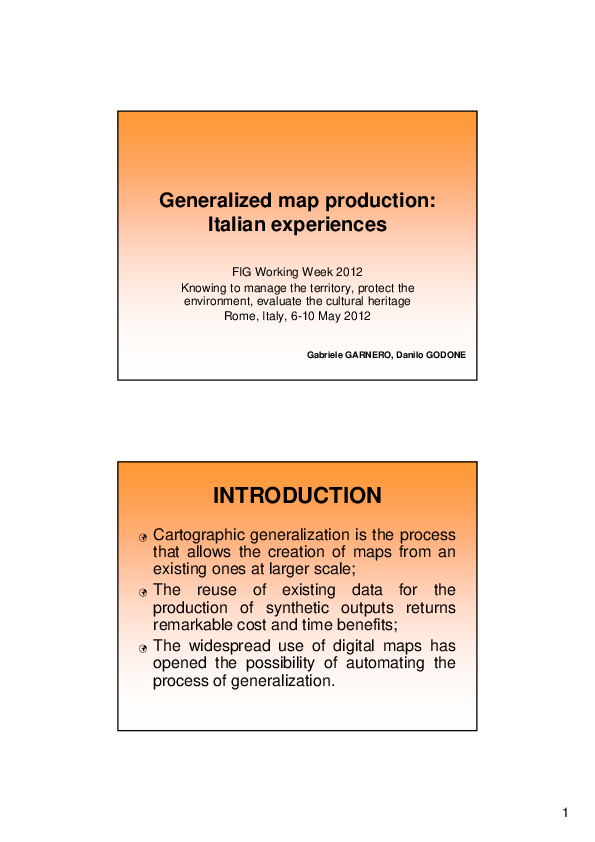 (PDF) Generalized map production : Italian experiences